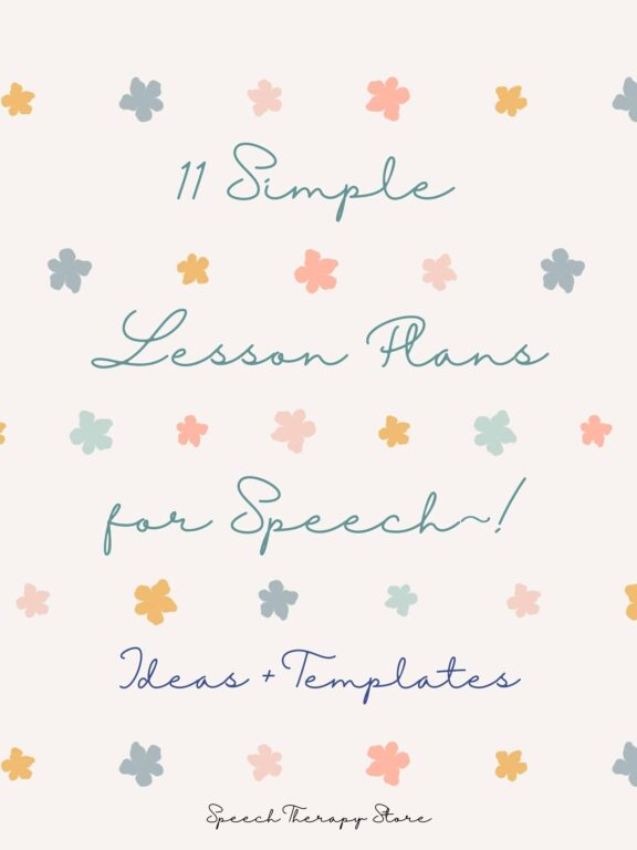 11 Simple Lesson Plans For Speech Therapy Ideas Templates Speech 8489