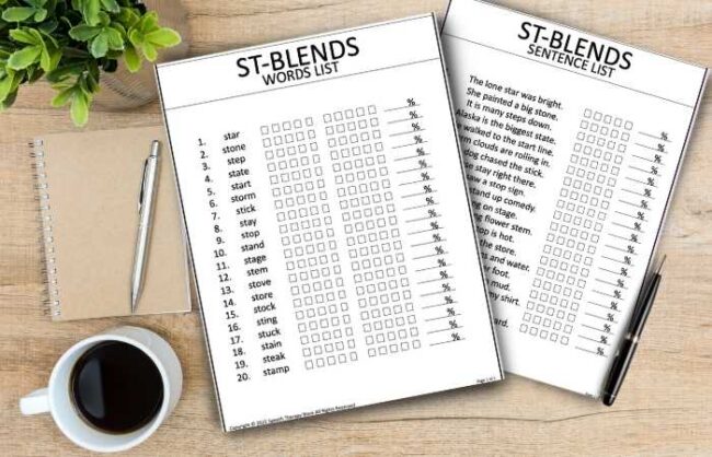 90+ ST Words Speech Therapy + PDF Blends - Speech Therapy Store