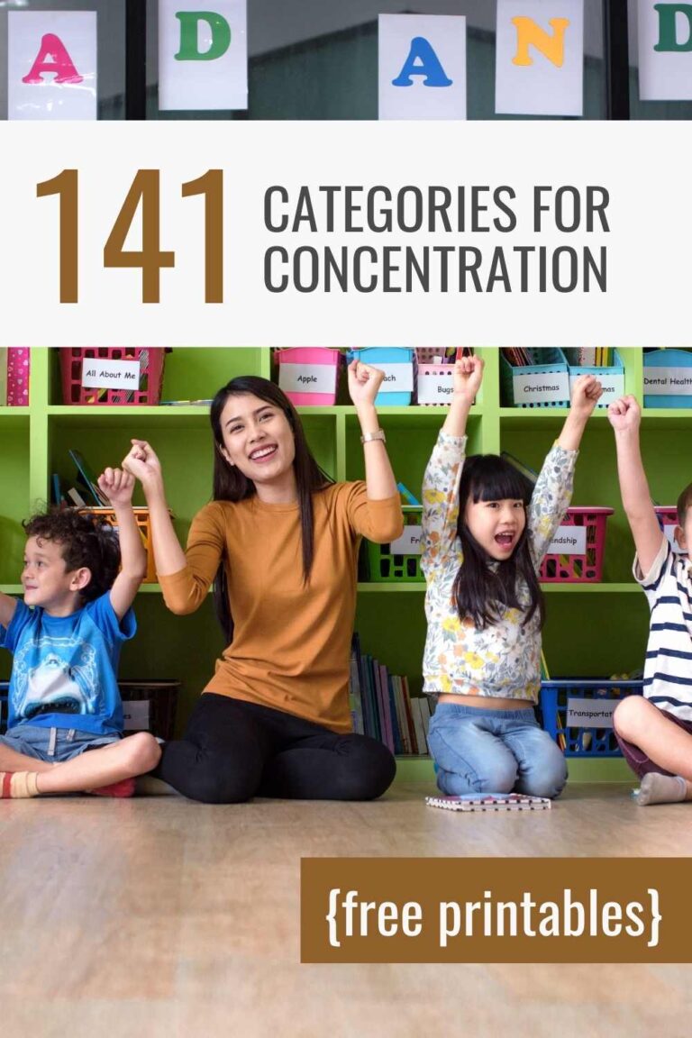141+ Categories for Concentration {Free Printables!} - Speech Therapy Store