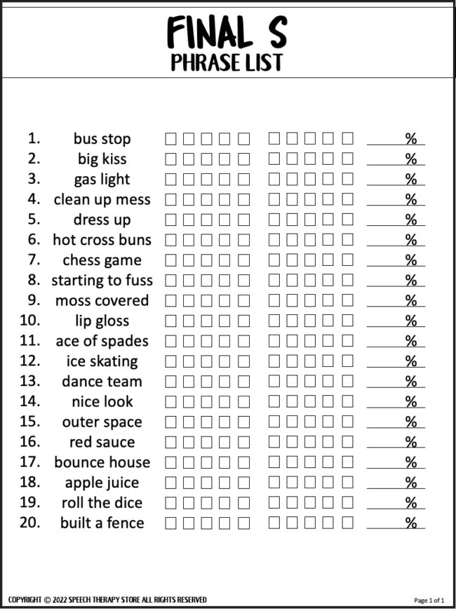 230+ Final S Words Speech Therapy + Articulation Flashcards - Speech ...
