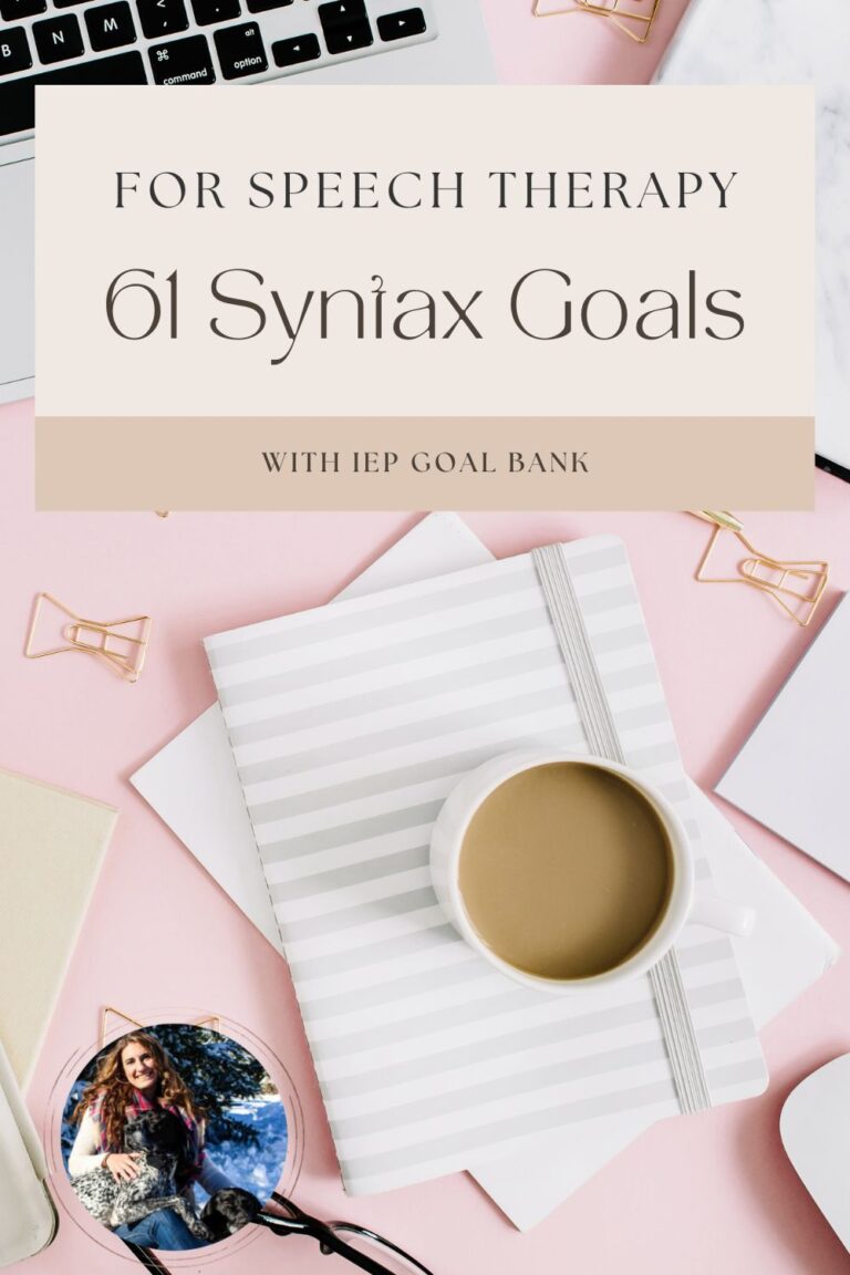 61 Syntax Goals for Speech Therapy {IEP Language Bank} - Speech Therapy ...