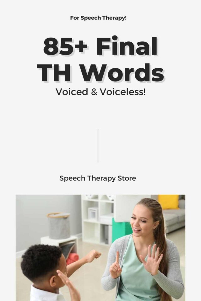 75+ TH Final Words Speech Therapy {Free PDF!} - Speech Therapy Store