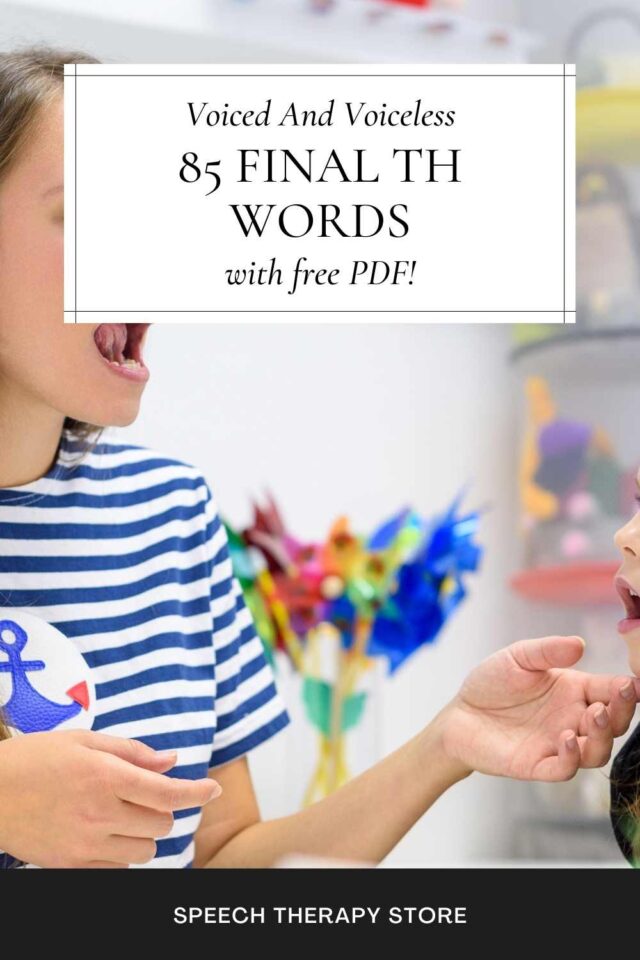 75+ TH Final Words Speech Therapy {Free PDF!} - Speech Therapy Store