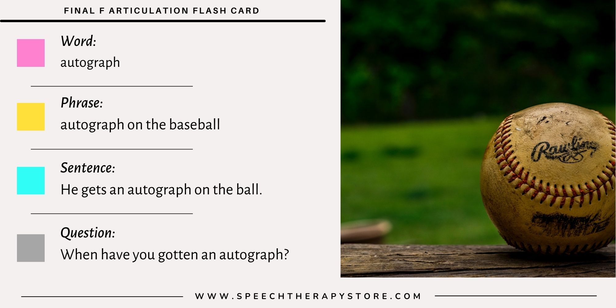 120 Final F Words Speech Therapy Free Articulation Lists Speech