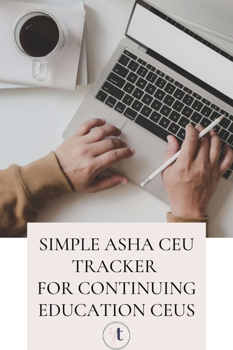 Simple ASHA CEU Tracker for Continuing Education CEUs - Speech Therapy ...