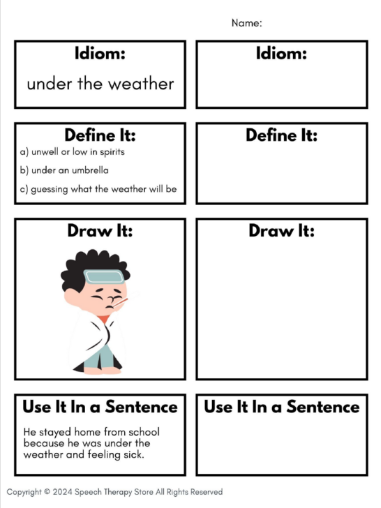 Idioms in Figurative Language with Examples and Activities - Speech ...