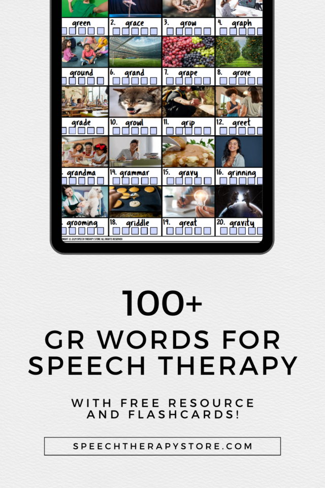 100+ Initial GR Word Blends for Speech Therapy with Word Lists - Speech ...