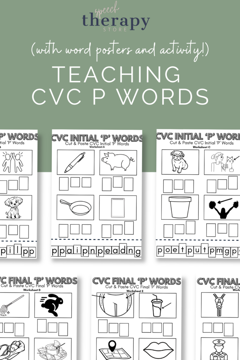 Teaching CVC P Words (with Free Word Poster and Activity!) - Speech ...