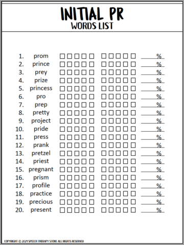 PR Blends for Speech Therapy (Words List + Activities) - Speech Therapy ...