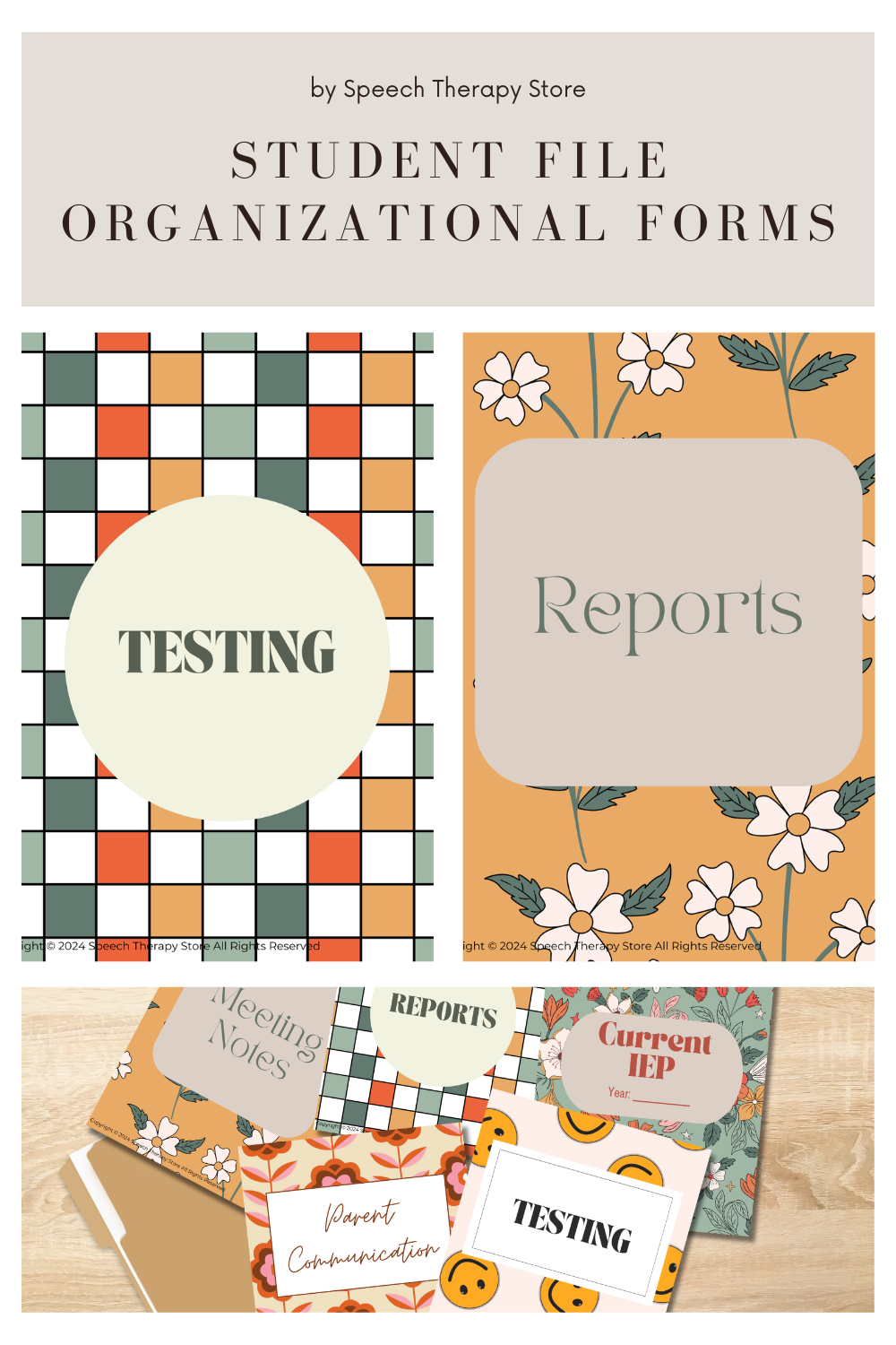 Student File Organization Forms for Speech Therapy - Speech Therapy Store