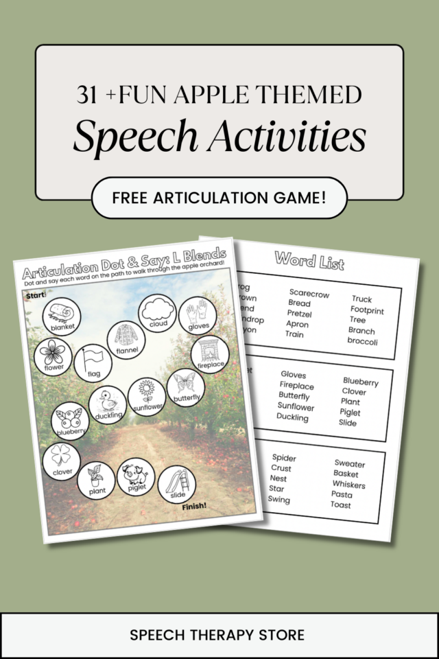 31+ Fun Apple Themed Activities for Speech Therapy - Speech Therapy Store