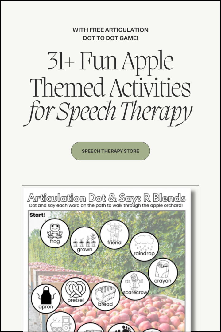 31+ Fun Apple Themed Activities for Speech Therapy - Speech Therapy Store