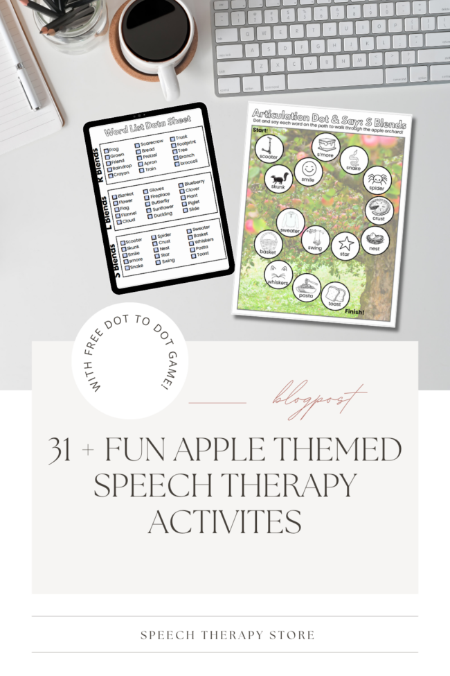 31+ Fun Apple Themed Activities for Speech Therapy - Speech Therapy Store