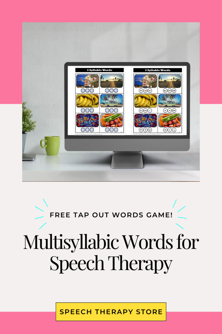 Multisyllabic Words for Speech Therapy (Ideas + Free Cards!) - Speech ...