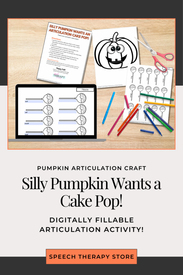 Pumpkin Themed Speech Therapy Activities + Free Craft - Speech Therapy ...