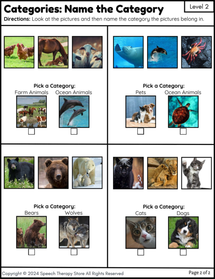 18+ Free Categories Speech Therapy [Animal Activities] - Speech Therapy ...