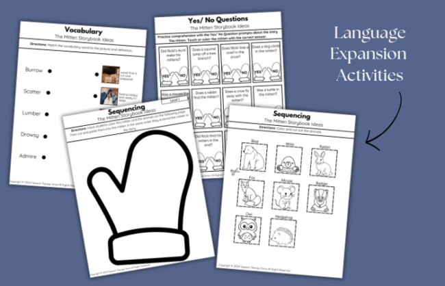 The Mitten Speech Therapy Activities [Winter Book Companion] - Speech ...