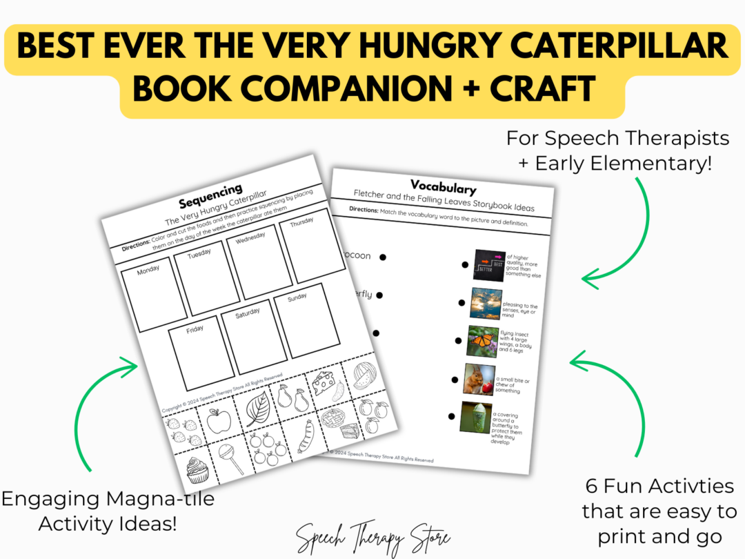 The Very Hungry Caterpillar Speech Therapy Activities - Speech Therapy ...