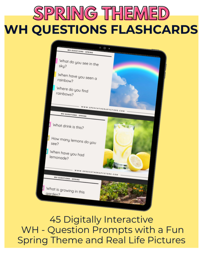 Spring Wh Questions Speech Therapy [Free Activity] - Speech Therapy Store