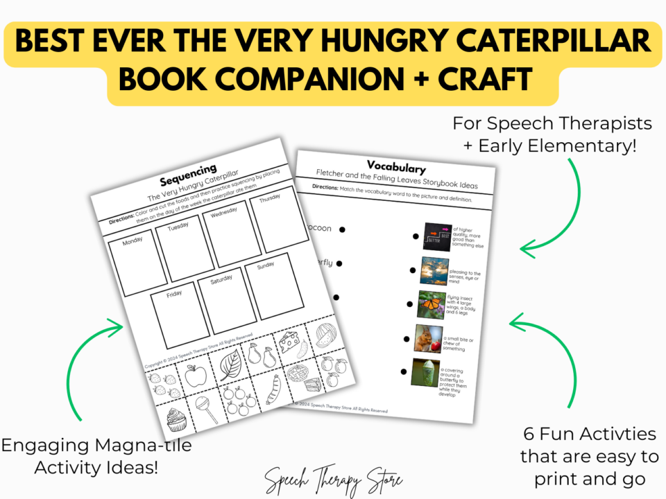 The Very Hungry Caterpillar Speech Therapy Activities - Speech Therapy ...