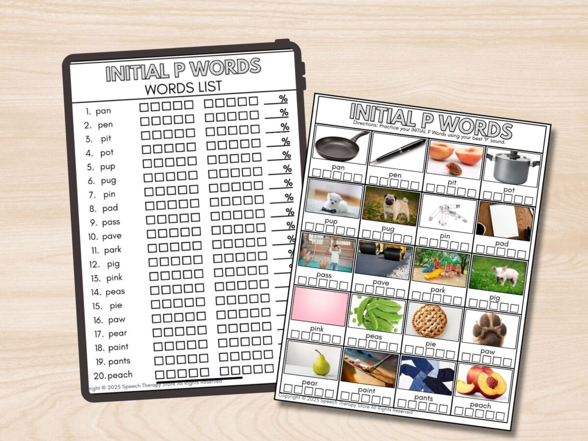105+ Free Initial P Words Speech Therapy + Flashcards - Speech Therapy ...