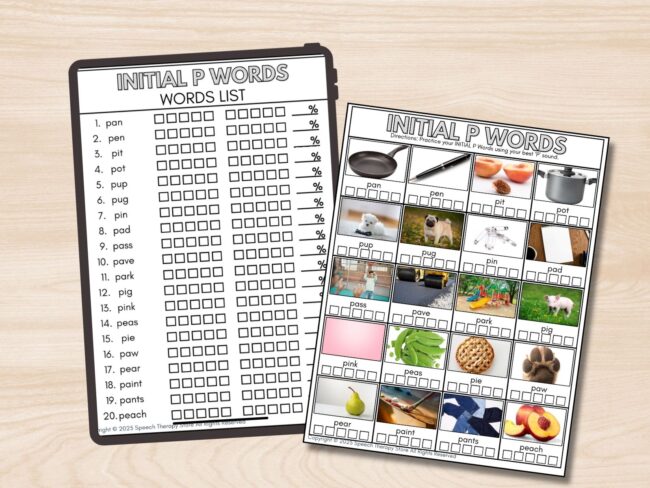 105+ Free Initial P Words Speech Therapy + Flashcards - Speech Therapy ...