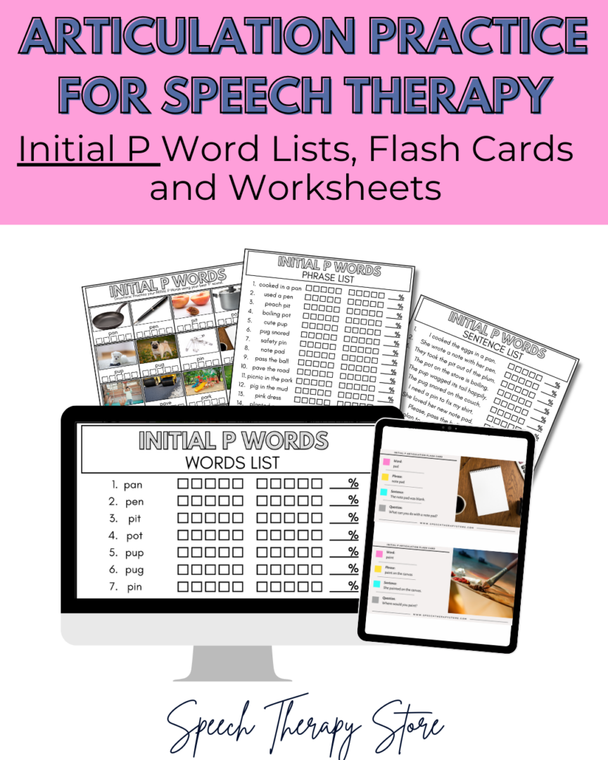 105+ Free Initial P Words Speech Therapy + Flashcards - Speech Therapy ...