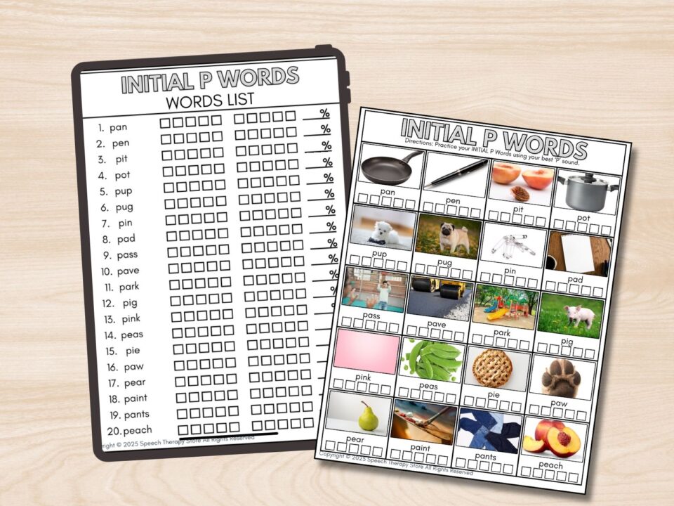 105+ Free Initial P Words Speech Therapy + Flashcards - Speech Therapy ...