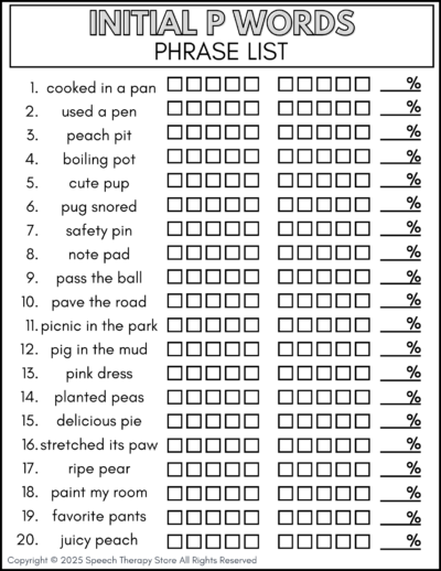 105+ Free Initial P Words Speech Therapy + Flashcards - Speech Therapy ...
