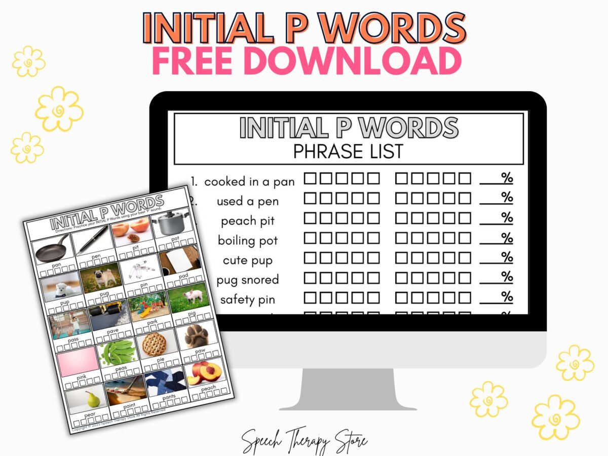 105+ Free Initial P Words Speech Therapy + Flashcards - Speech Therapy ...