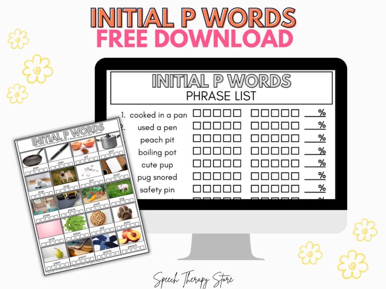 105+ Free Initial P Words Speech Therapy + Flashcards - Speech Therapy ...