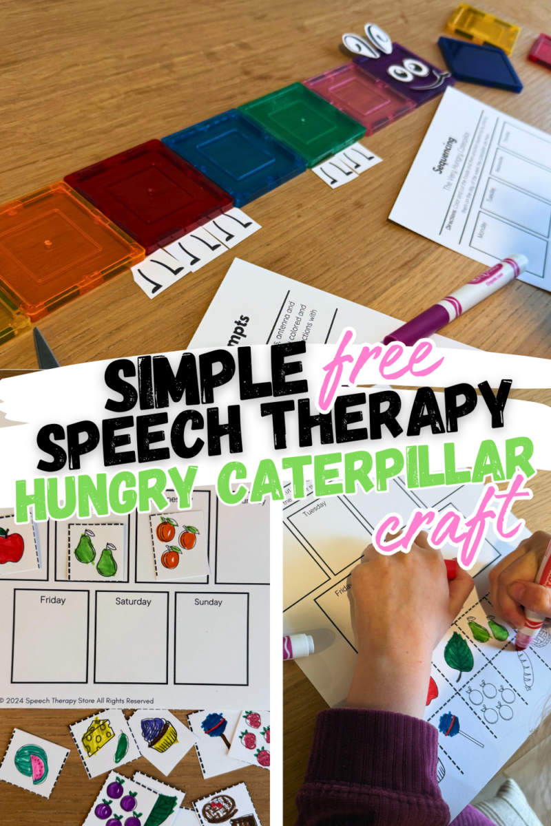 The Very Hungry Caterpillar Speech Therapy Activities - Speech Therapy ...
