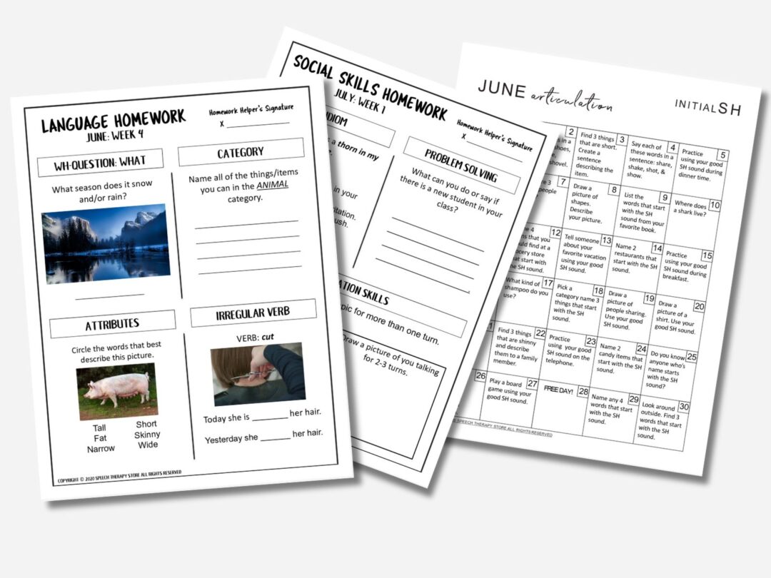 Summer Homework for Speech Therapy (Free Packets!) - Speech Therapy Store