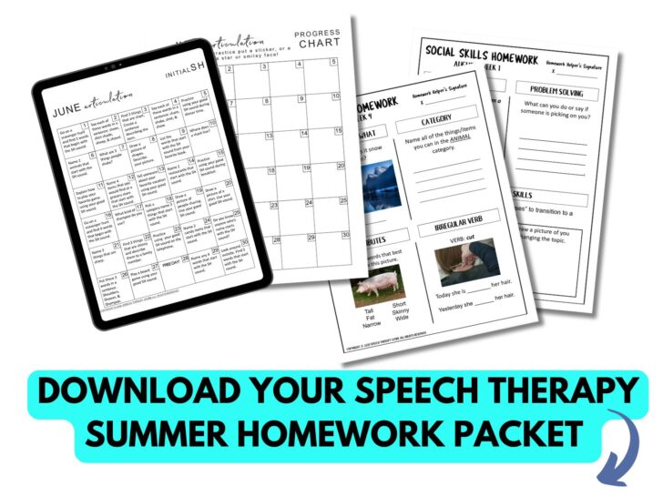 Summer Homework for Speech Therapy (Free Packets!) - Speech Therapy Store