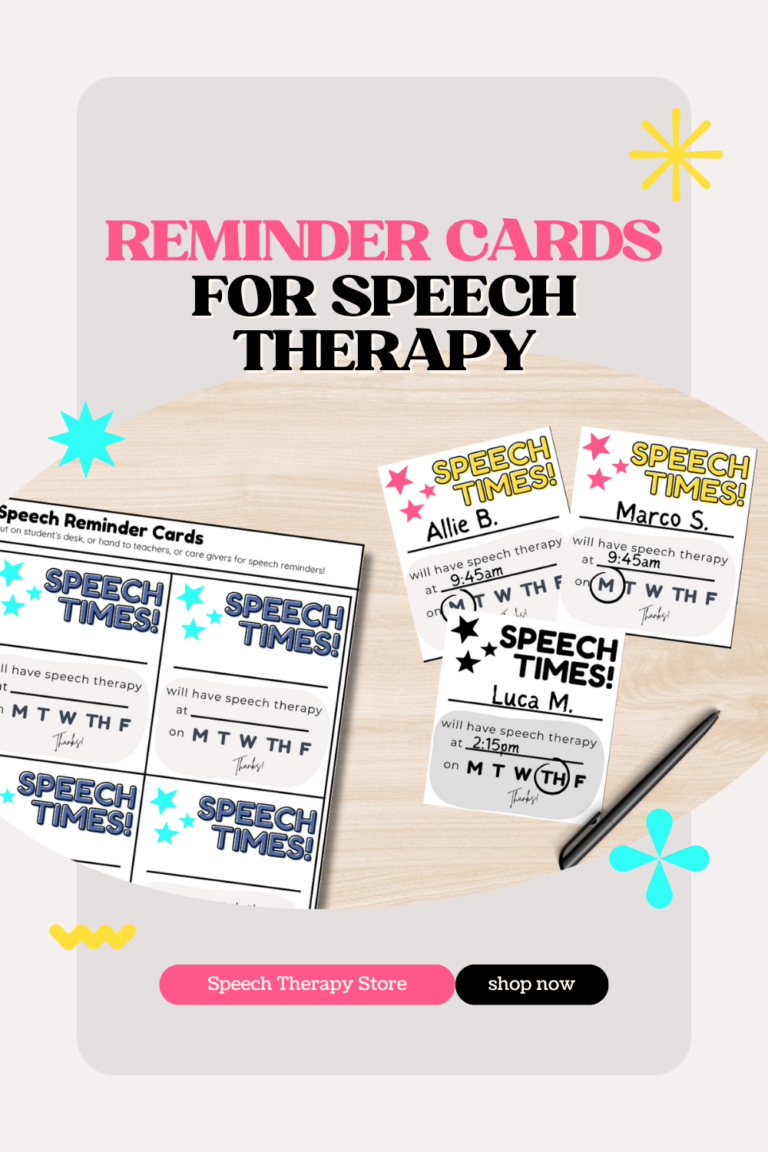 Stay Organized with Free Speech Therapy Appointment Reminder Cards ...