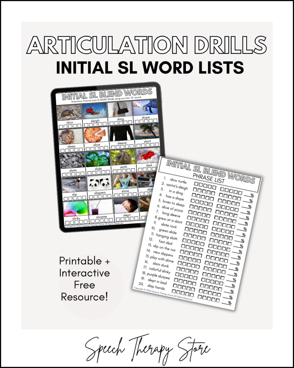61 SL Blends for Speech Therapy (with Free Word List Download ...