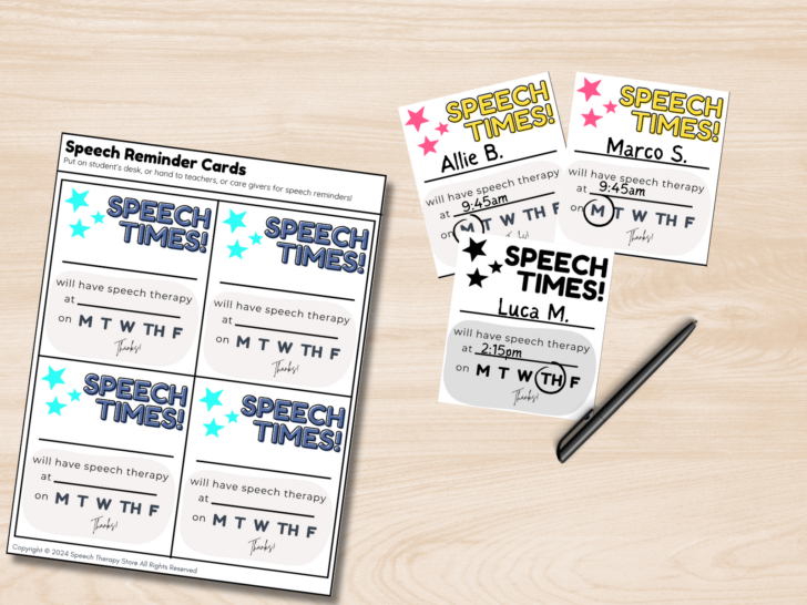 Stay Organized with Free Speech Therapy Appointment Reminder Cards ...