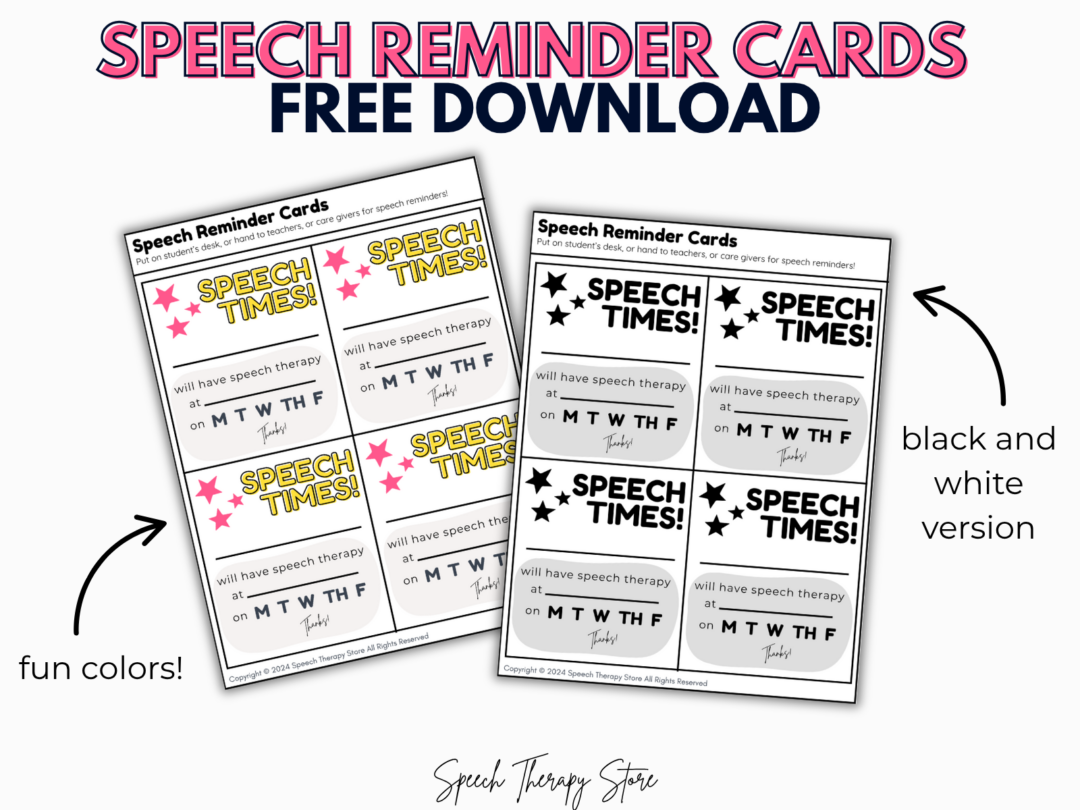 Stay Organized with Free Speech Therapy Appointment Reminder Cards ...