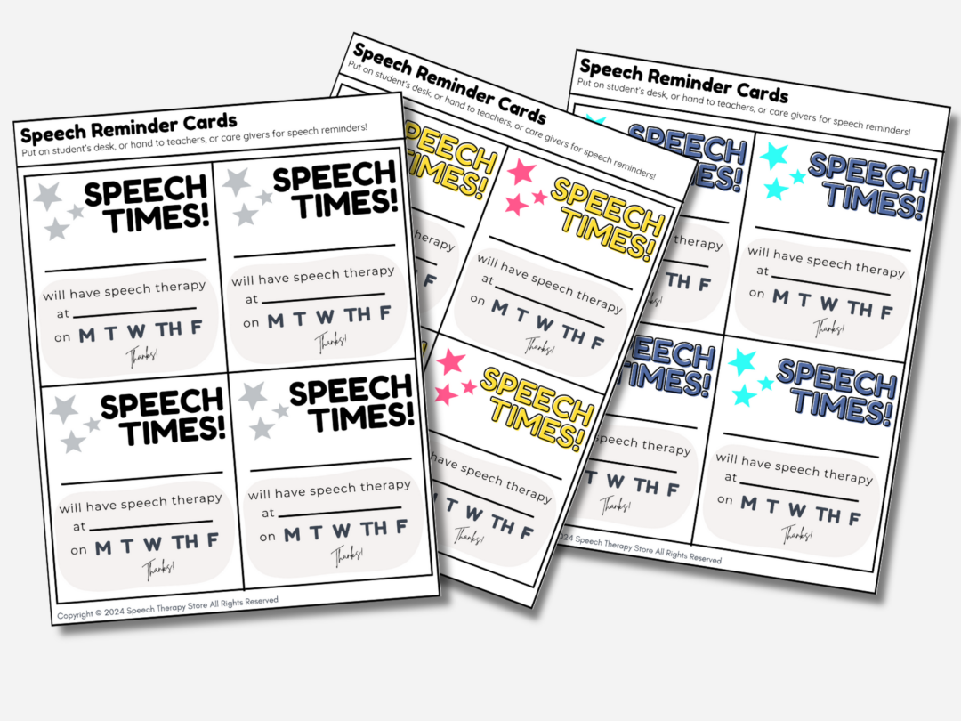 Stay Organized with Free Speech Therapy Appointment Reminder Cards ...
