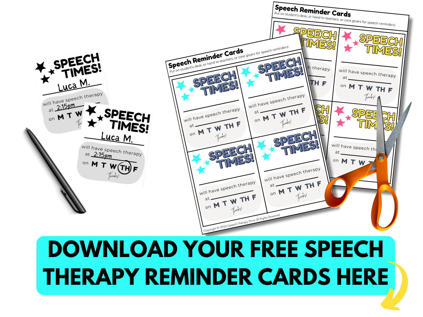 Stay Organized with Free Speech Therapy Appointment Reminder Cards ...