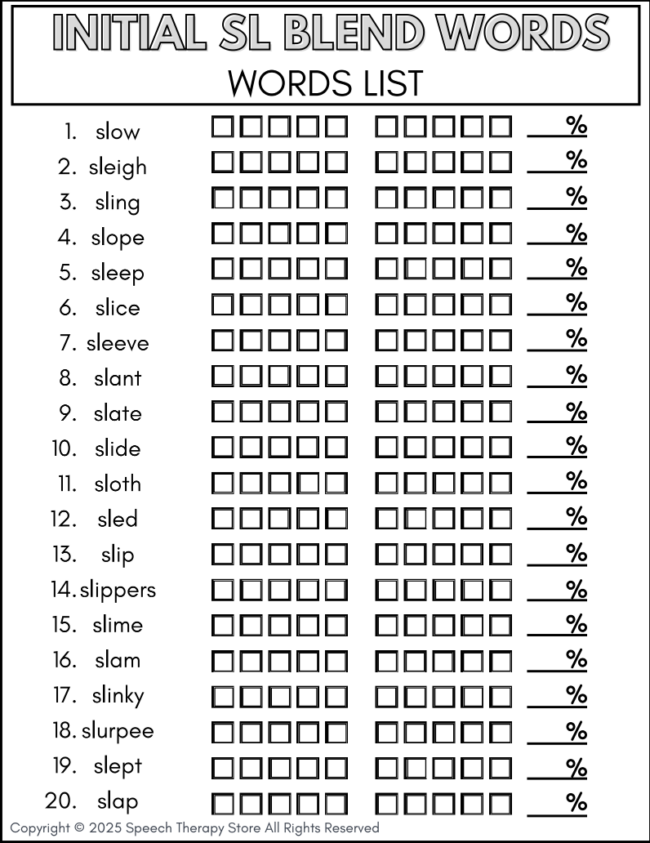 61 SL Blends for Speech Therapy (with Free Word List Download ...