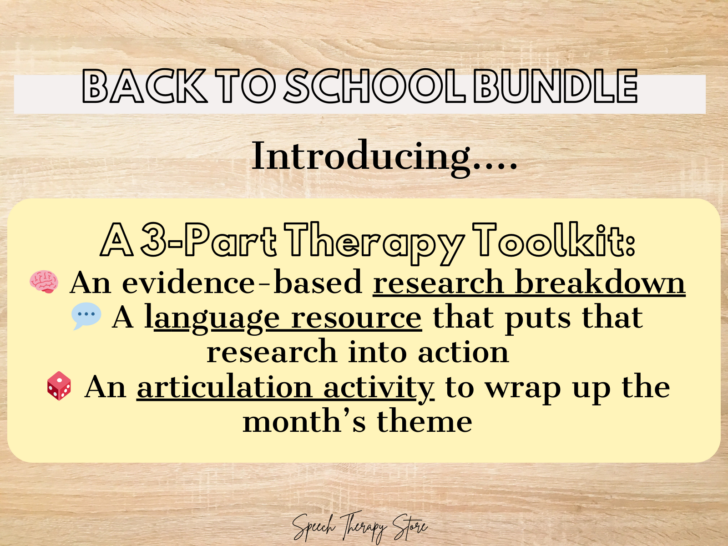 Back-to-School Speech Therapy Bundle: Free Research, Language ...