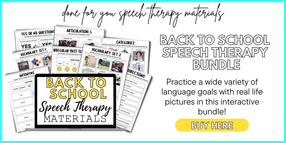 Back-to-School Speech Therapy Bundle: Free Research, Language ...