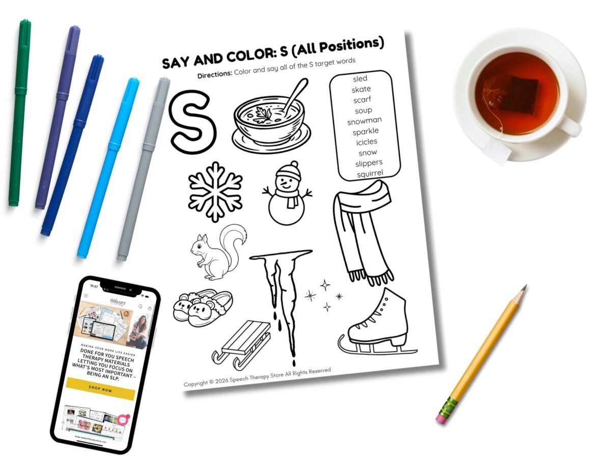 (Free + Fun!) Winter Articulation Pages and Games - Speech Therapy Store