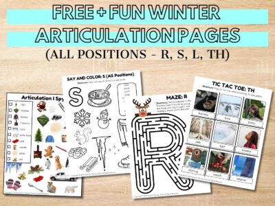 (Free + Fun!) Winter Articulation Pages and Games - Speech Therapy Store