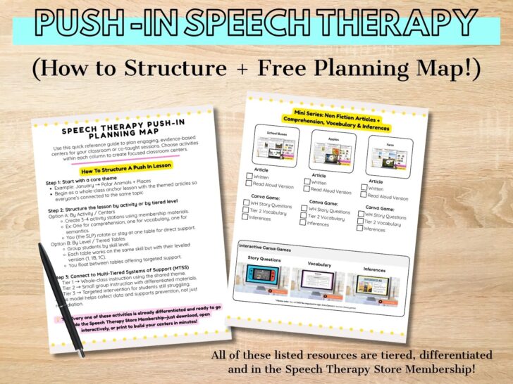 Push-In Speech Therapy (Free Planning Guide!) - Speech Therapy Store