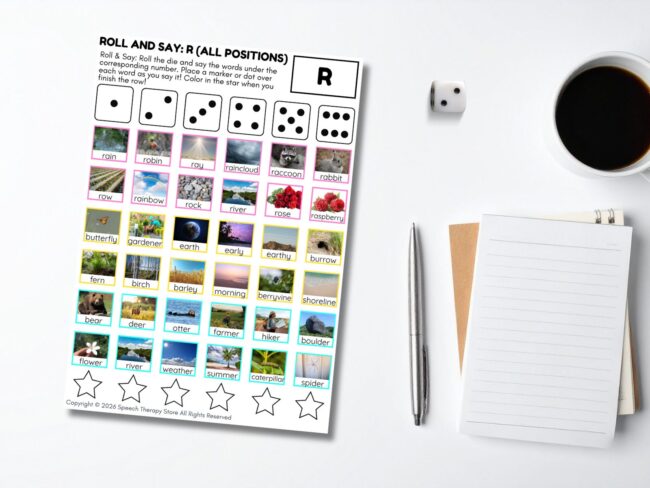 R Made Fun! (Free Roll & Say Game) - Speech Therapy Store
