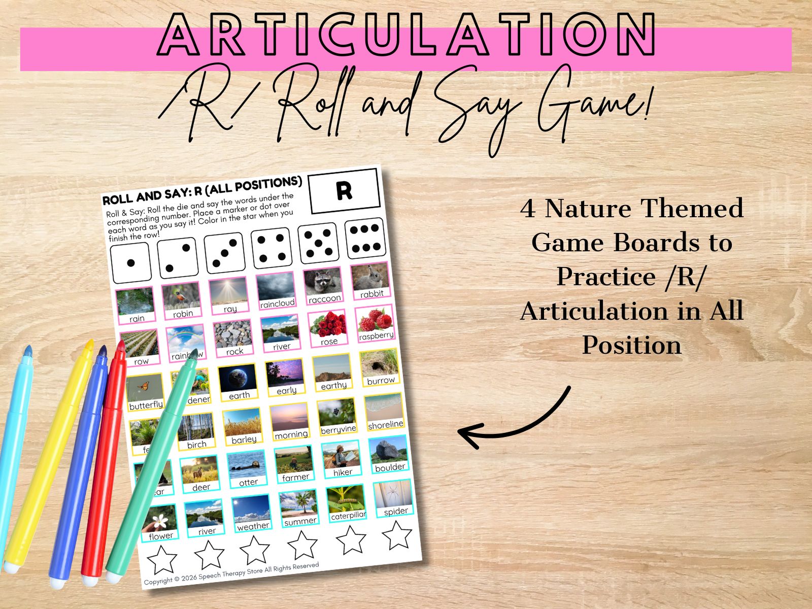 R Made Fun! (Free Roll & Say Game) - Speech Therapy Store