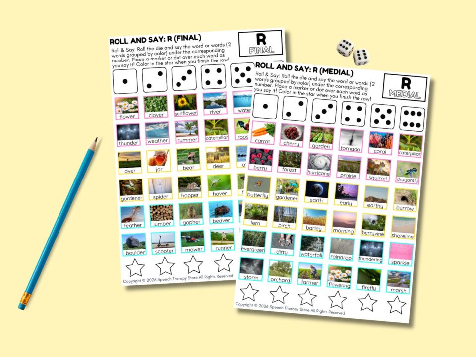 R Made Fun! (Free Roll & Say Game) - Speech Therapy Store