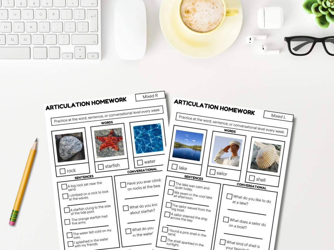 Free Articulation Homework Sheets for Busy SLPs and Parents - Speech ...